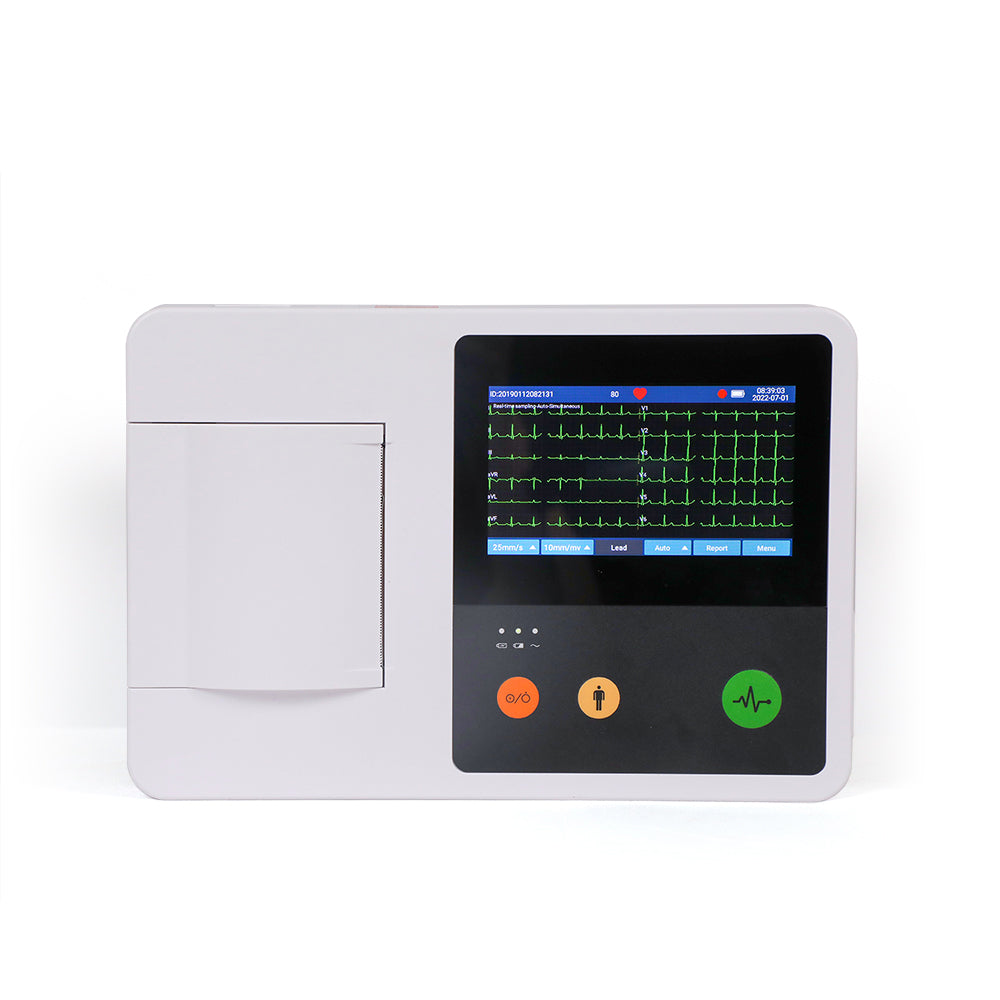 Medical Electrocardiogram 12 Leads 3 Channel Portable ECG EKG Machine ...